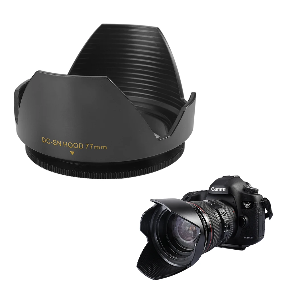 HONGDAK 49mm 52mm 55mm 58mm 62mm 67mm 72mm 77mm Sunshade Lens Hood For ...