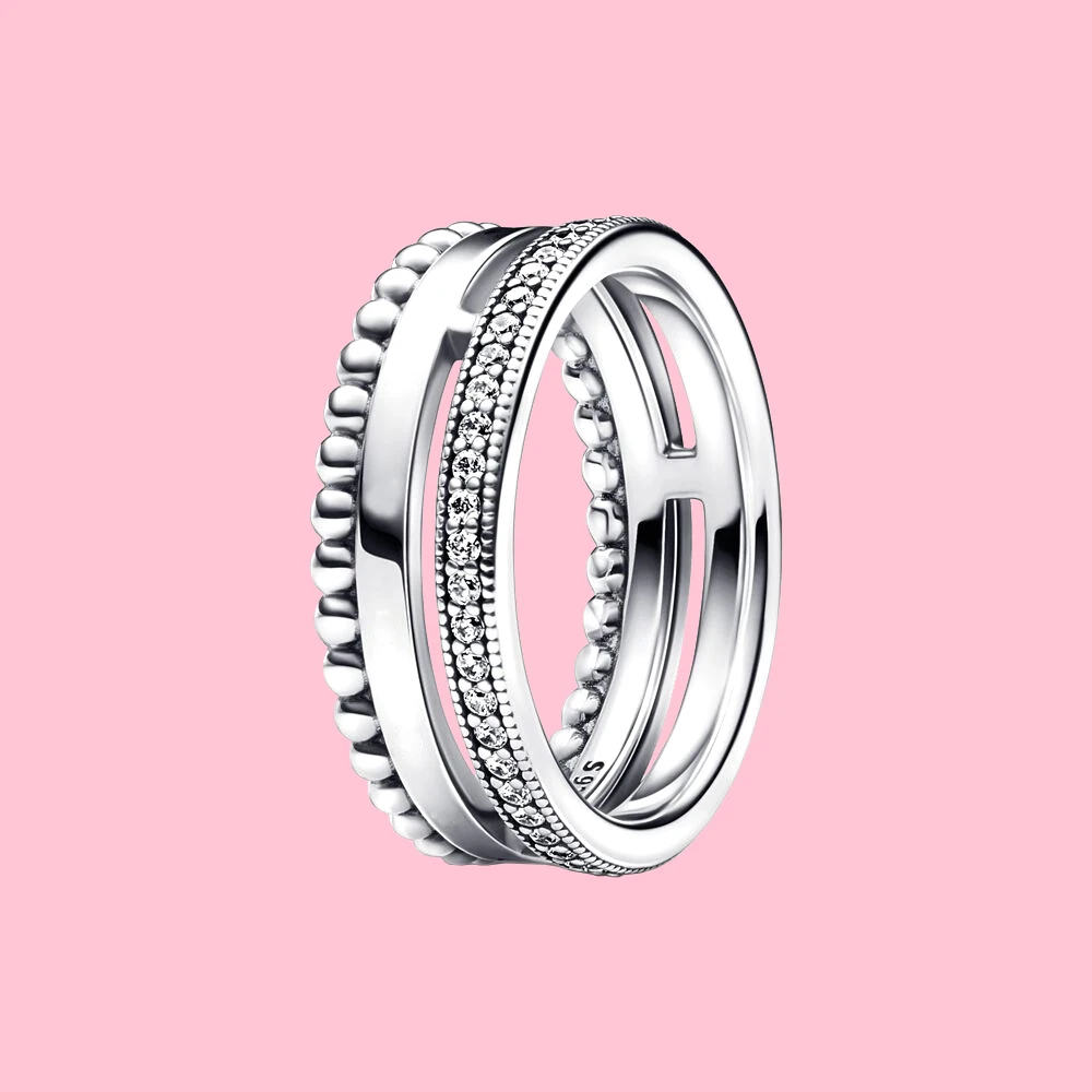 Pandora-925-Original-new-Signature-Series-Logo-Pav-Beaded-Three-in-one ...