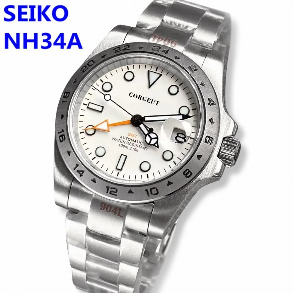 Corgeut NH34A 10ATM Waterproof 39mm GMT Function NH34 GMT Automatic ...