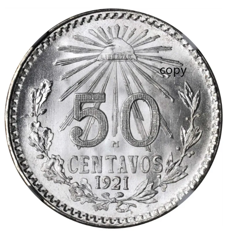 1921 Mexico 50 Cents COIN Centenario Mexico Mexican Coins Peso Eagle ...