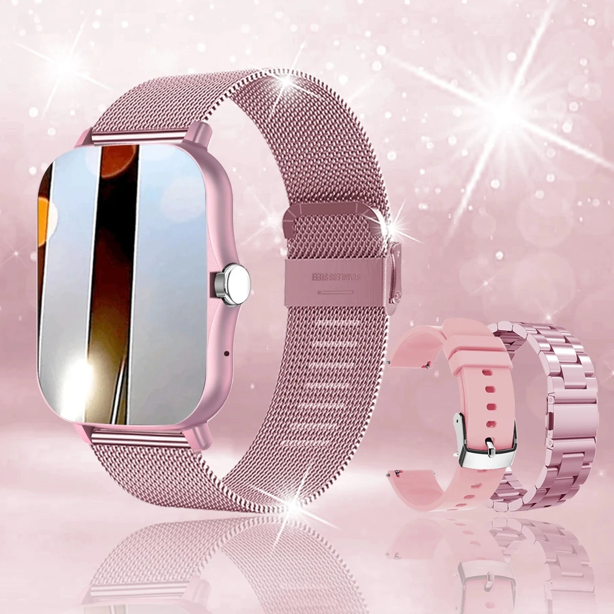 3pc-Square-Smart-Watch-Women-Men-Smartwatch-Touch-Dial-Calls-Music ...