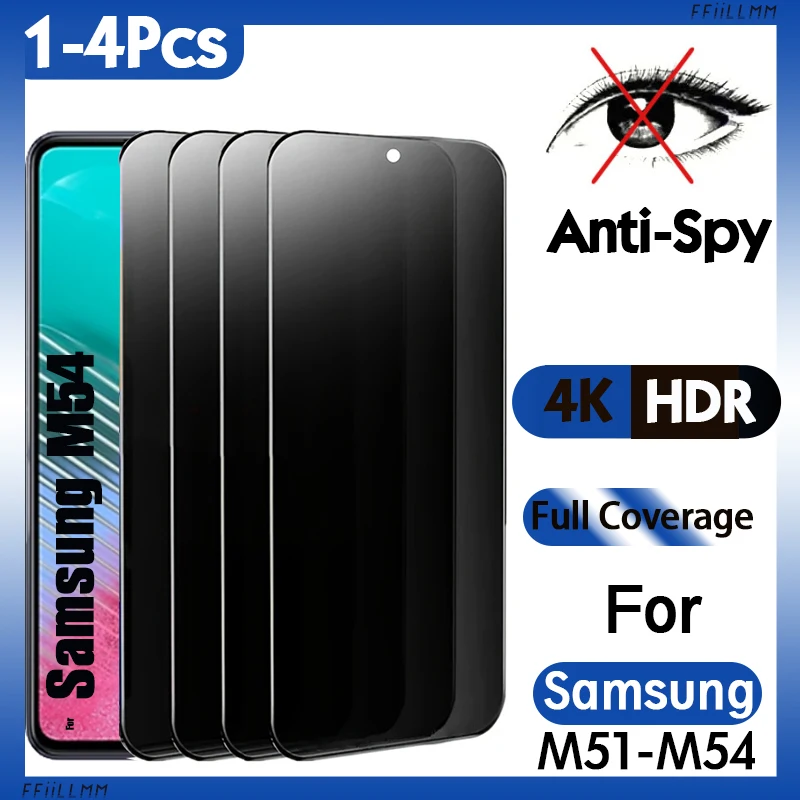 1-4-Pieces-Privacy-FilmTempered-Glass-Screen-Protector-For-Samsung-M51 ...