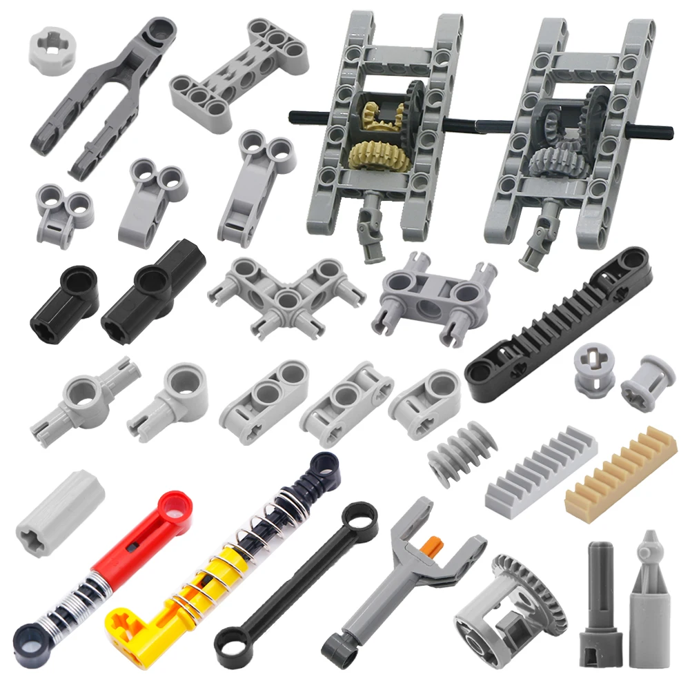 Technical-Gear-Pieces-Axle-Pin-Connector-Train-Car-Model-MOC-Bricks ...