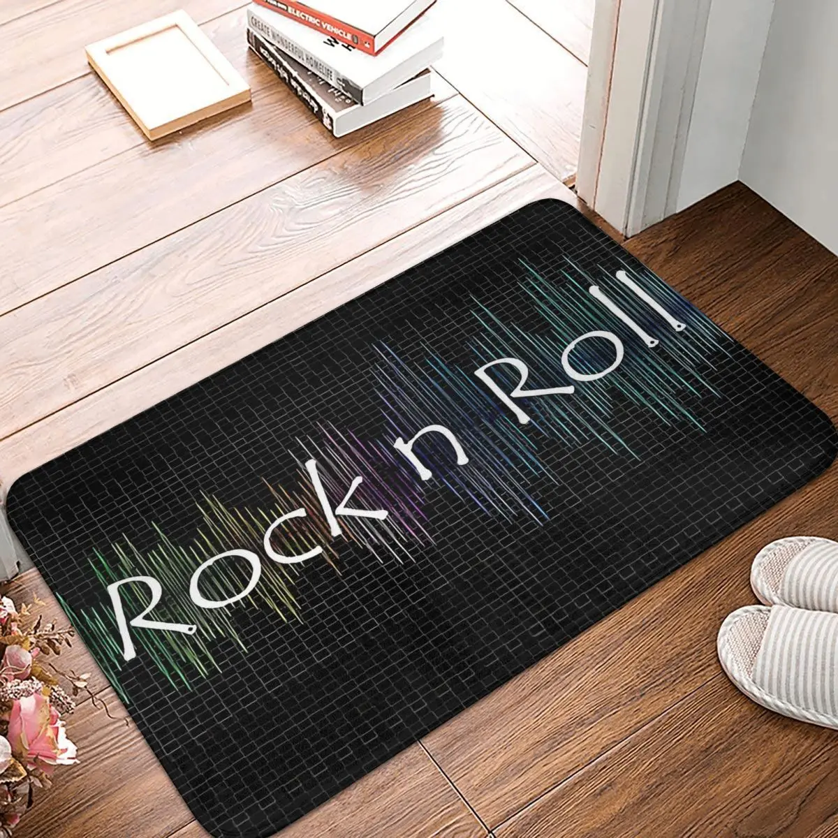 Alfombra-de-ba-o-de-Metal-negro-Rock-N-Roll-Felpudo-de-sonido-Alfombra ...