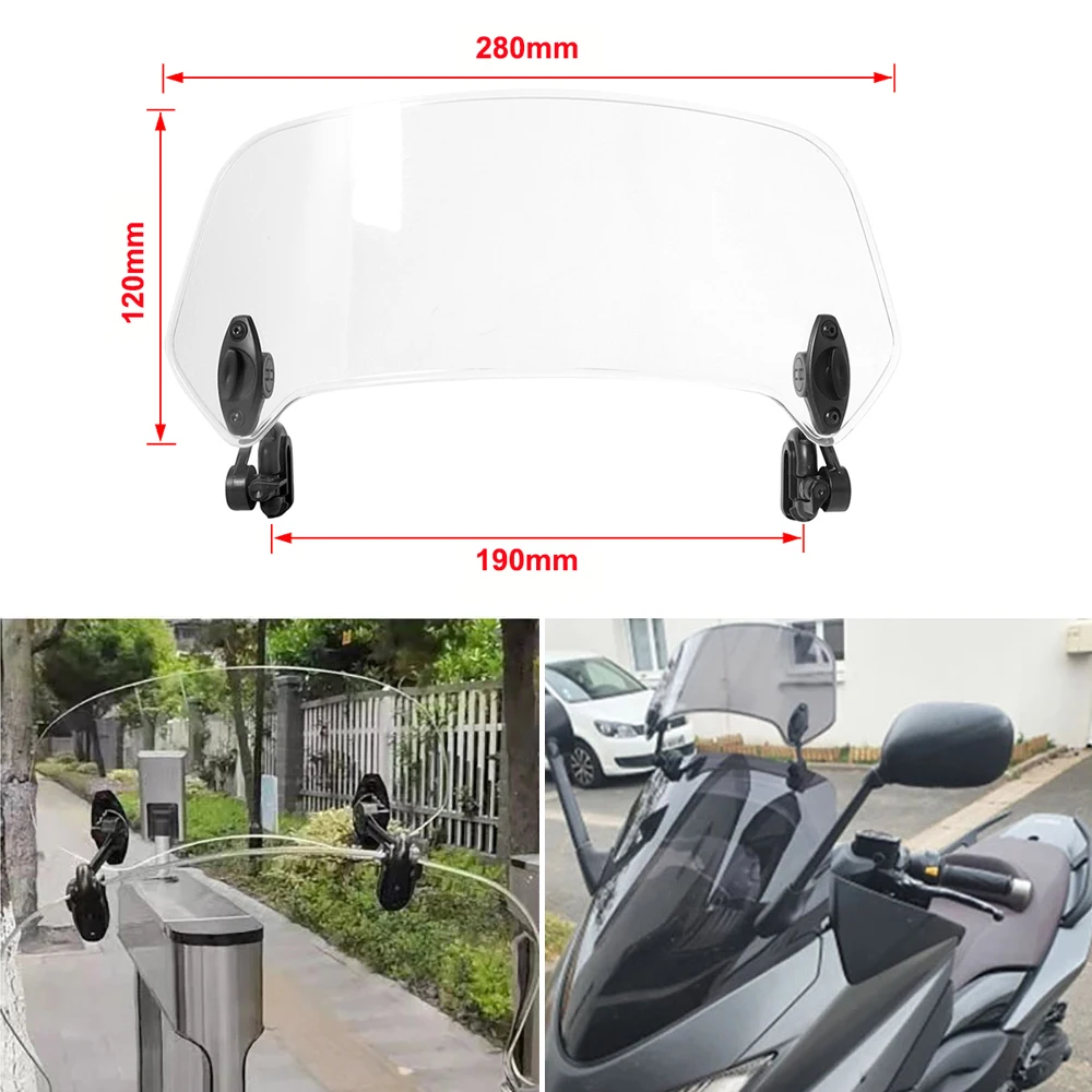 Universal-Motorcycle-Windshield-Extension-Adjustable-Spoiler-Clamp-On ...