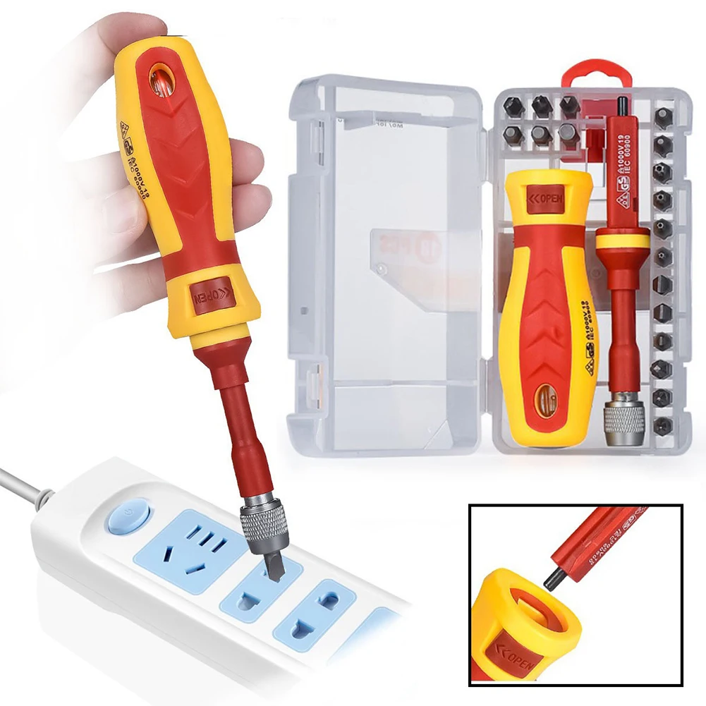 18pcs Interchangeable Blade VDE Insulated Screwdriver Set With Case ...