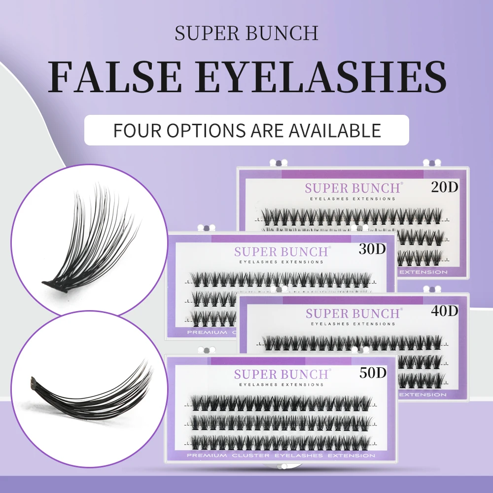 Super Bunch 60pcs 20D/30D/40D/50D Mink Eyelashes Extension Natural 3D ...
