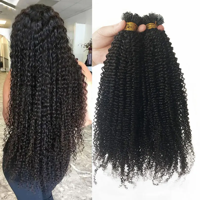 Ftip-Hair-Extensions-Human-Hair-Afro-Curly-Microlink-Flat-Tip-Hair ...