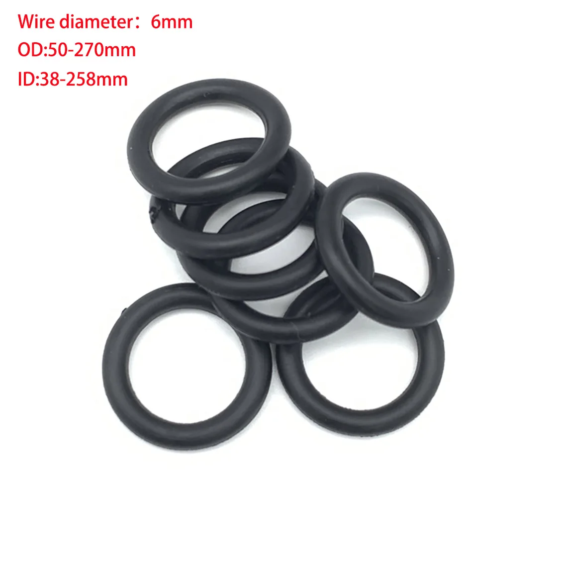 1Pcs-O-Type-Ring-Seal-Gasket-Thickness-CS6mm-ID38-258mm-OD50-270mm-EPDM ...