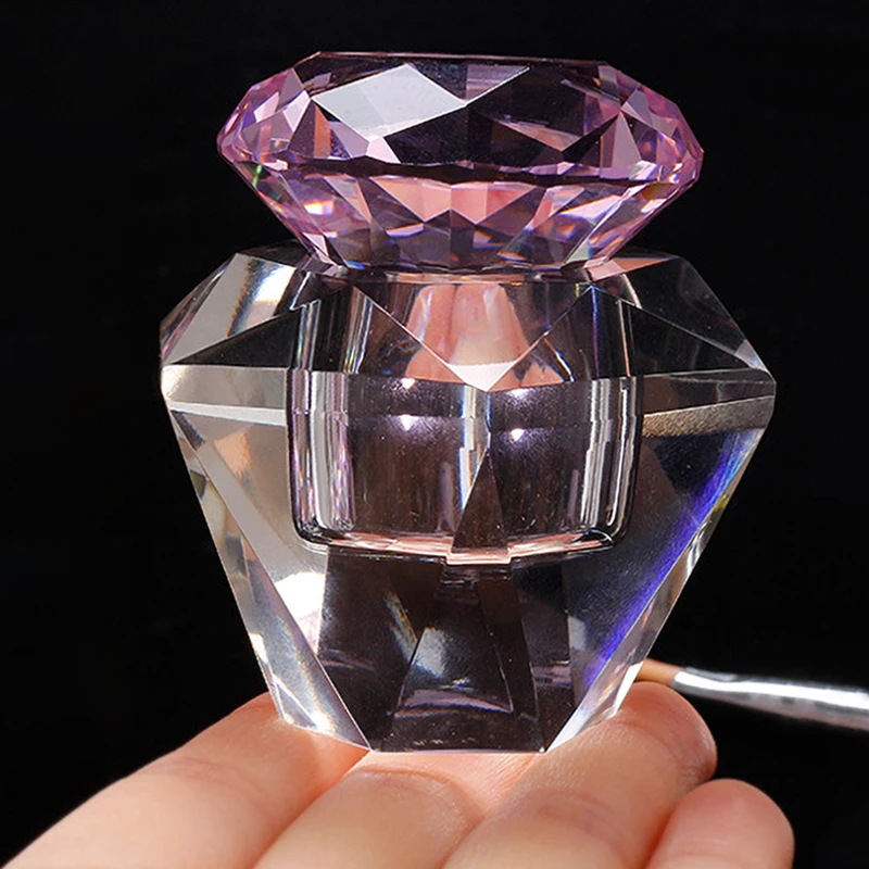 1pcs-Dappen-Dish-With-Pink-Diamond-Lid-Acrylic-Liquid-Powder-Crystal ...