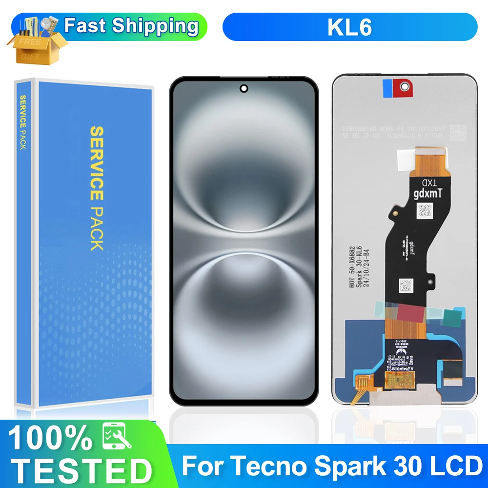 For Tecno Display Screen LCD Touch Panel For Tecno Spark 30 KL6/ 30C 4G ...