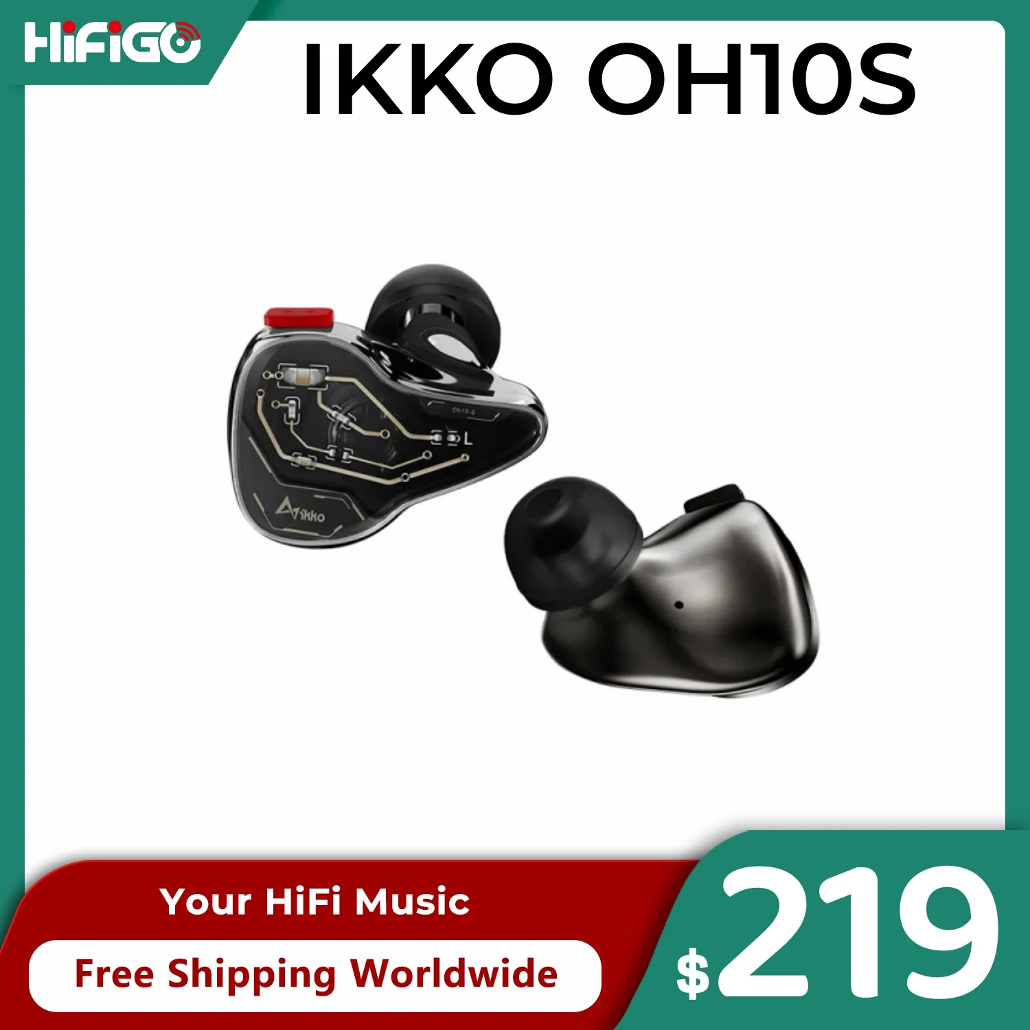 IKKO OH10S 1DD + 1BA Hybrid IEMs Sapphire Mirage In Ear Monitor auriculares de vidrio ...