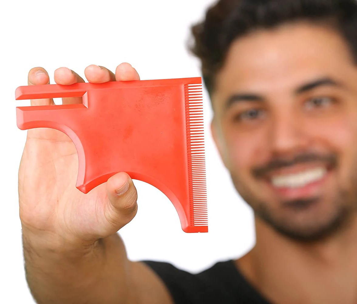 1Pcs-Men-s-Hair-Styling-Ruler-Combs-Hair-Trimmers-Plastic-Beard-Shaping ...