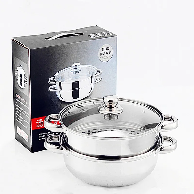 304-Stainless-Steel-Double-Boiler-Steam-Pot-Rice-Noodle-Roll-Steamer ...