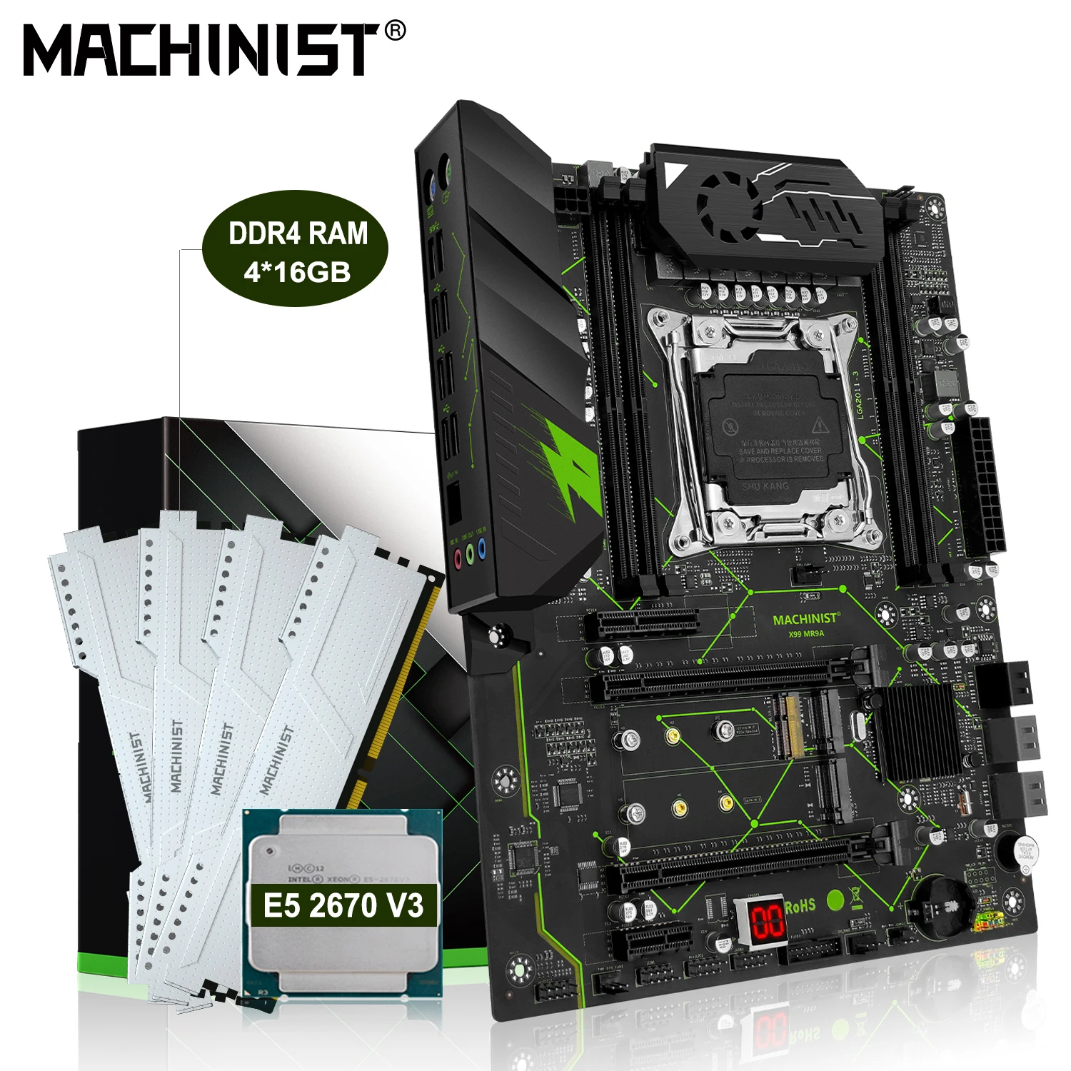 MACHINIST placa base MR9A PRO X99, Kit de CPU Xeon E5 2670 V3 y memoria ...