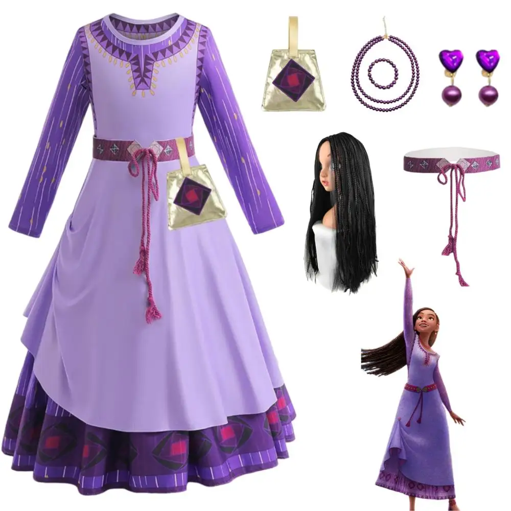 Disney-Robe-de-souhait-de-princesse-Asha-pour-filles-robe-violette ...