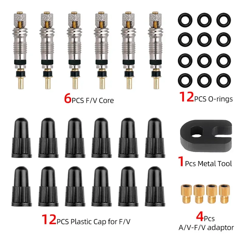 Deemount Brass Presta Valve Core Set - 2/6/12PCS CNC MTB Road Bike Tube ...