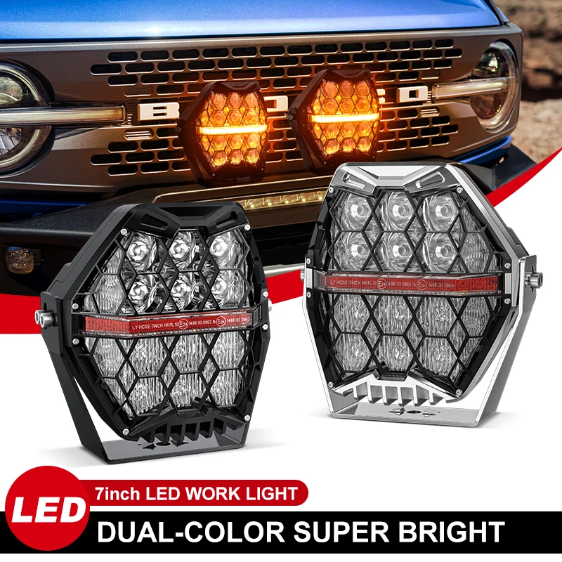 120W Auto Led Light Bar 7inch Offroad Spot Work Light Emark Drl White ...