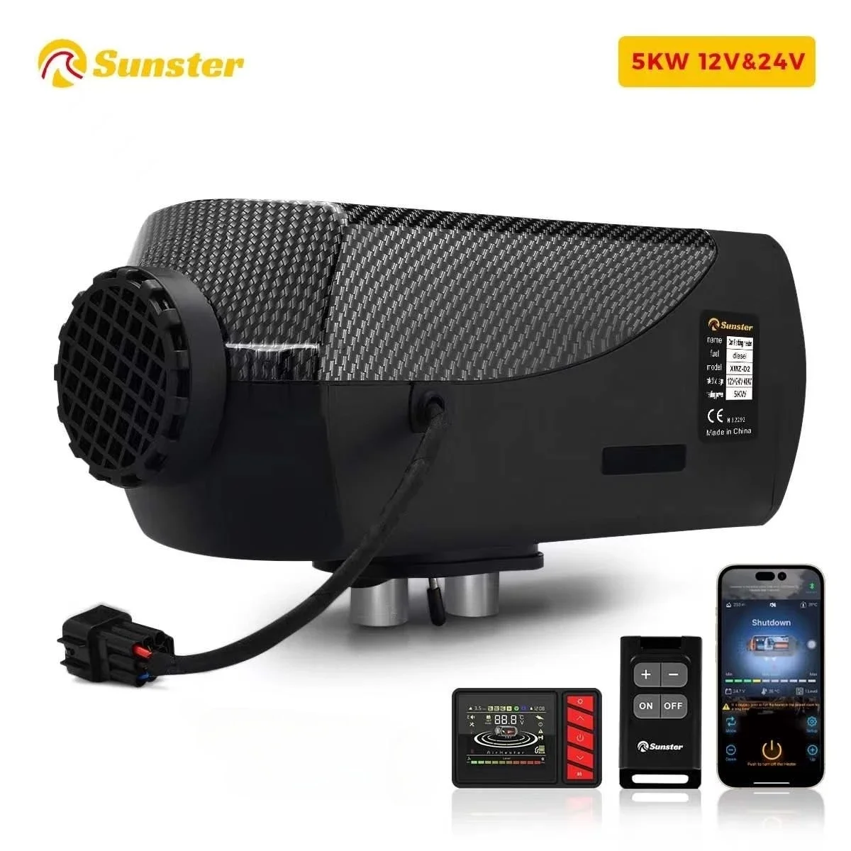 Sunster-R-chauffeur-d-air-diesel-automatique-avec-Bluetooth-commutateur ...