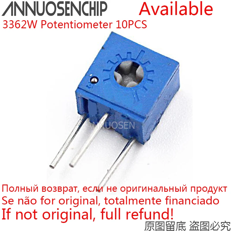10PCS 3362W Adjustable Precision Potentiometer 100 200 500 R Ohm 1K 2K ...