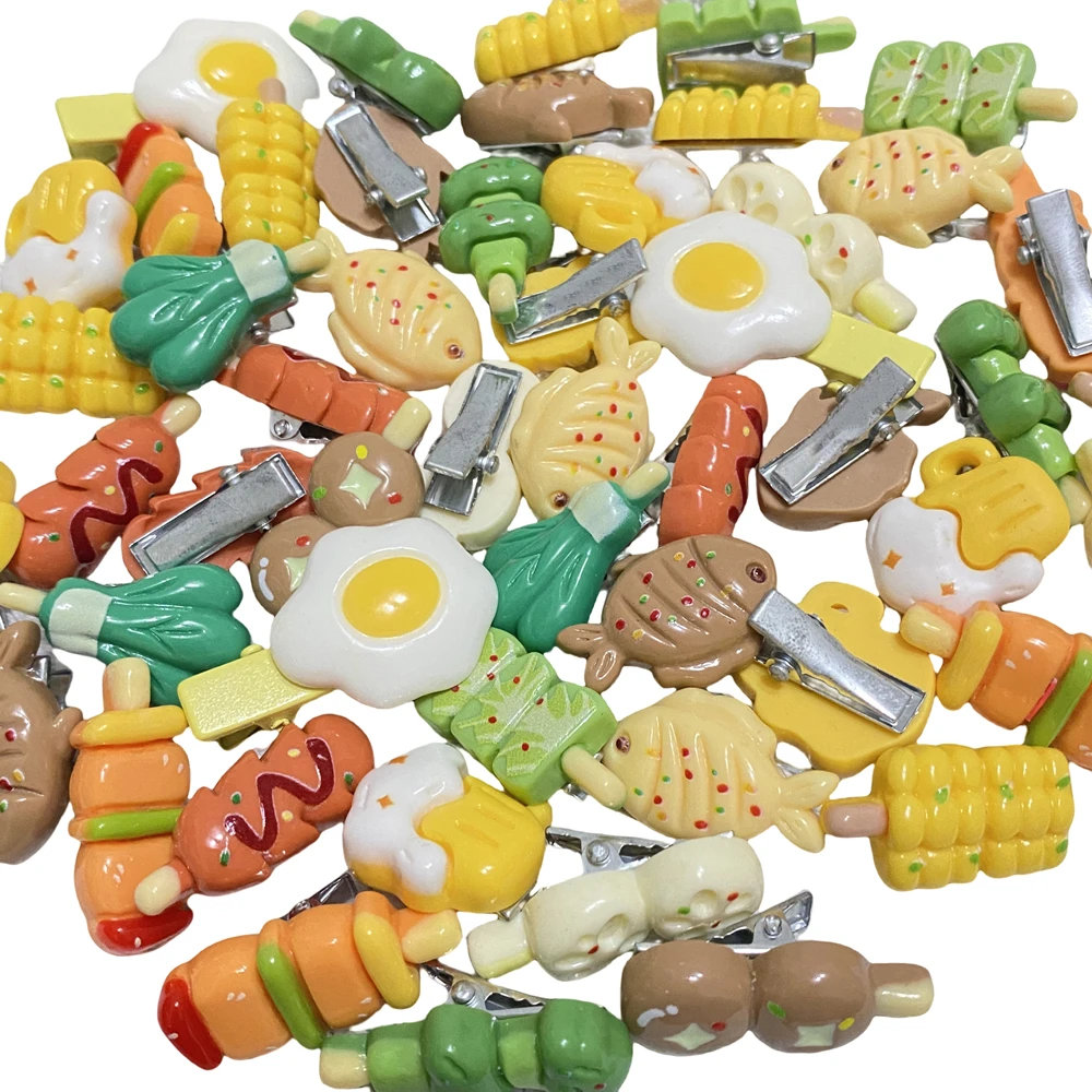 Mini-Simulation-Food-Hair-Clips-Mixed-Style-Funny-Corn-BBQ-Egg-Hair ...
