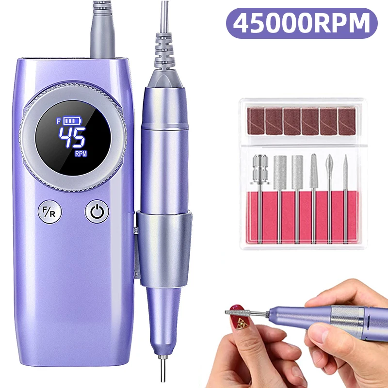 45000RPM-Electric-Nail-Drill-Machine-Rechargeable-Manicure-Cutter ...