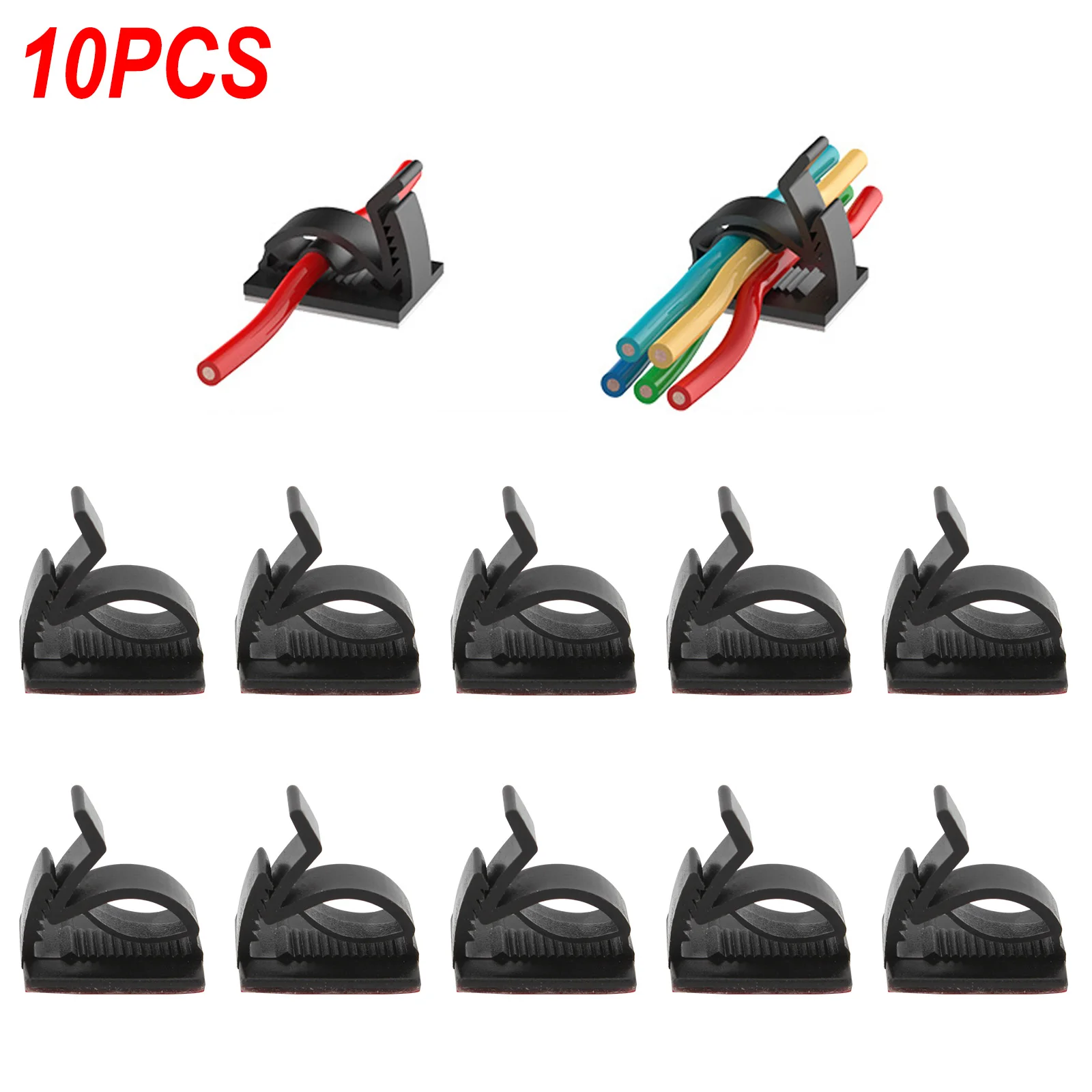 10Pcs-Self-adhesive-Cable-Organizer-Wire-Tie-Cable-Clamp-Clips-Holder ...