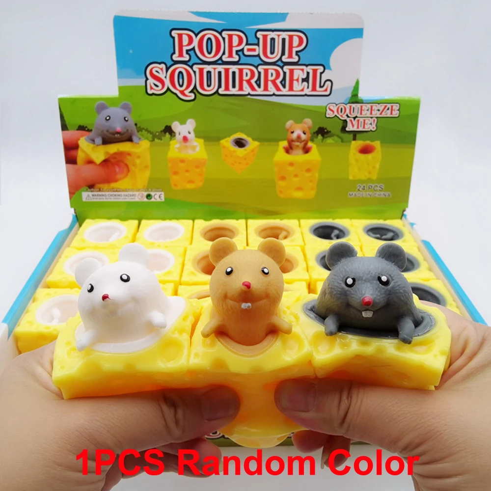 New-Pop-Up-Funny-Mouse-And-Cheese-Block-Squishy-Squeeze-Anti-stress-Toy ...