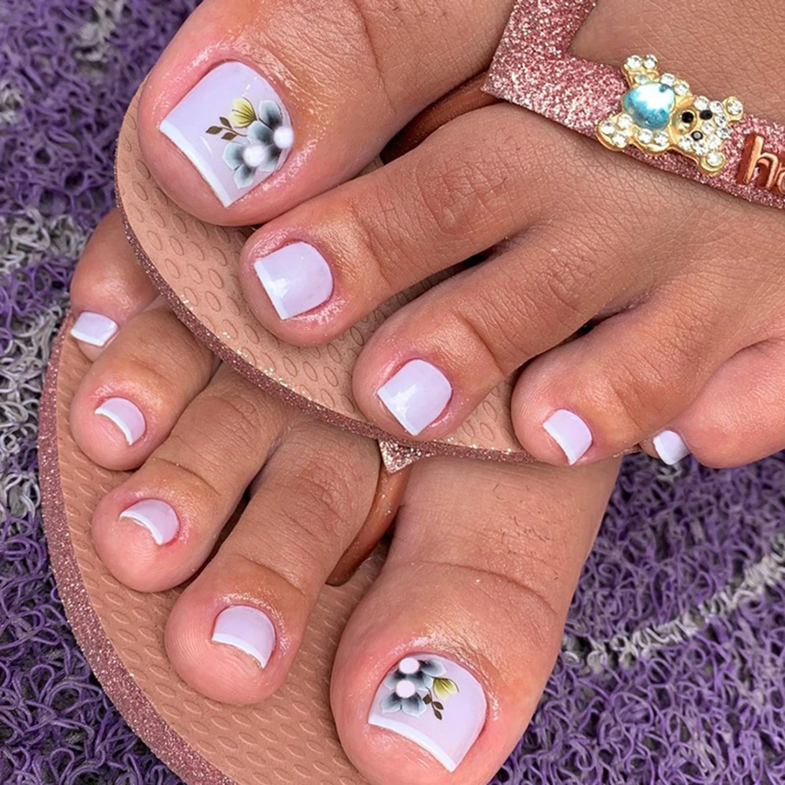 Easy Toenail Flower Designs