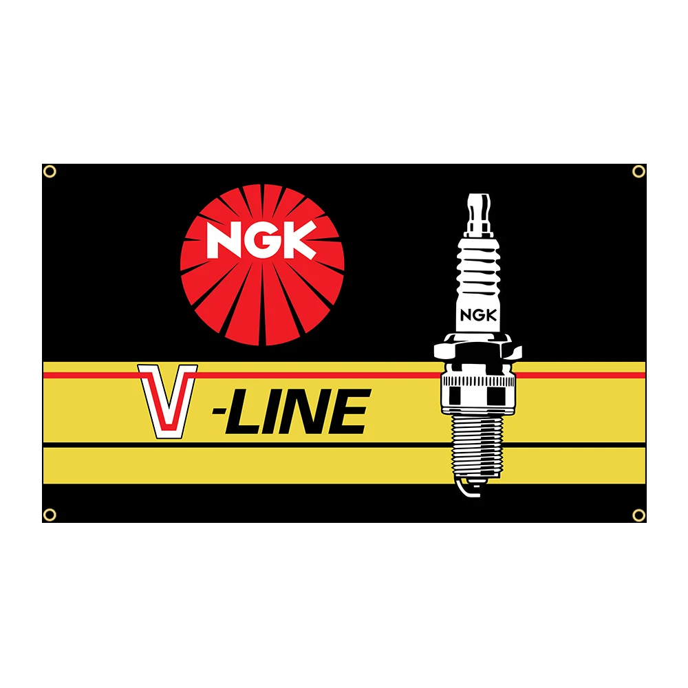 90x150cm-NGK-Spark-Plugs-4-Hole-Flag-Racing-Car-Moto-Banner-Decoration ...