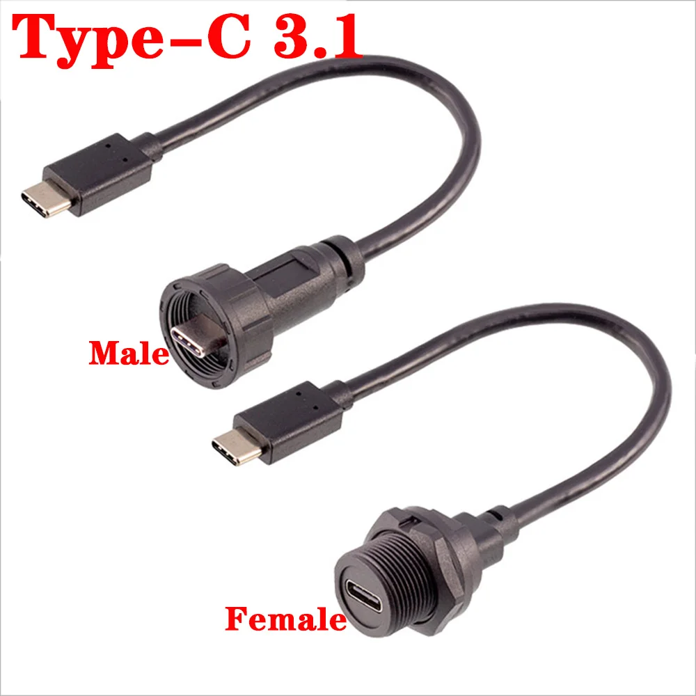 Threaded-TYPE-C-Waterproof-IP67-IP68-Charging-Data-Connector-USB-3-1 ...