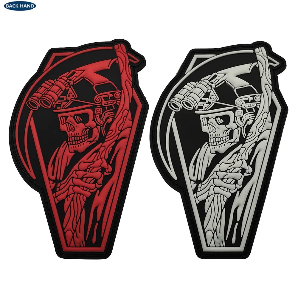 Hook-Loop-Ghost-Skeleton-Skull-Biker-Brilham-no-Escuro-Emblemas-de ...