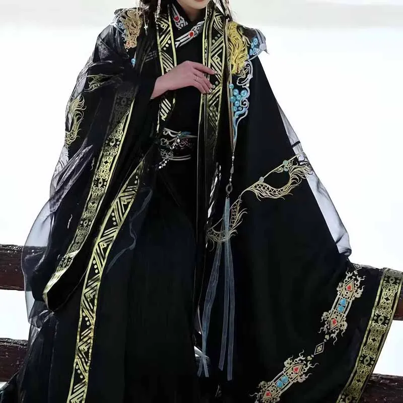 Large Size 5XL Hanfu Men Chinese Ancient Traditional Black Hanfu ...