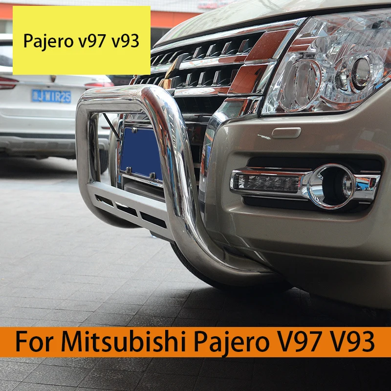Parachoques-delantero-para-Mitsubishi-V97-V93-Pajero-protecci-n-de-acero-inoxidable-anticolisi-n ...