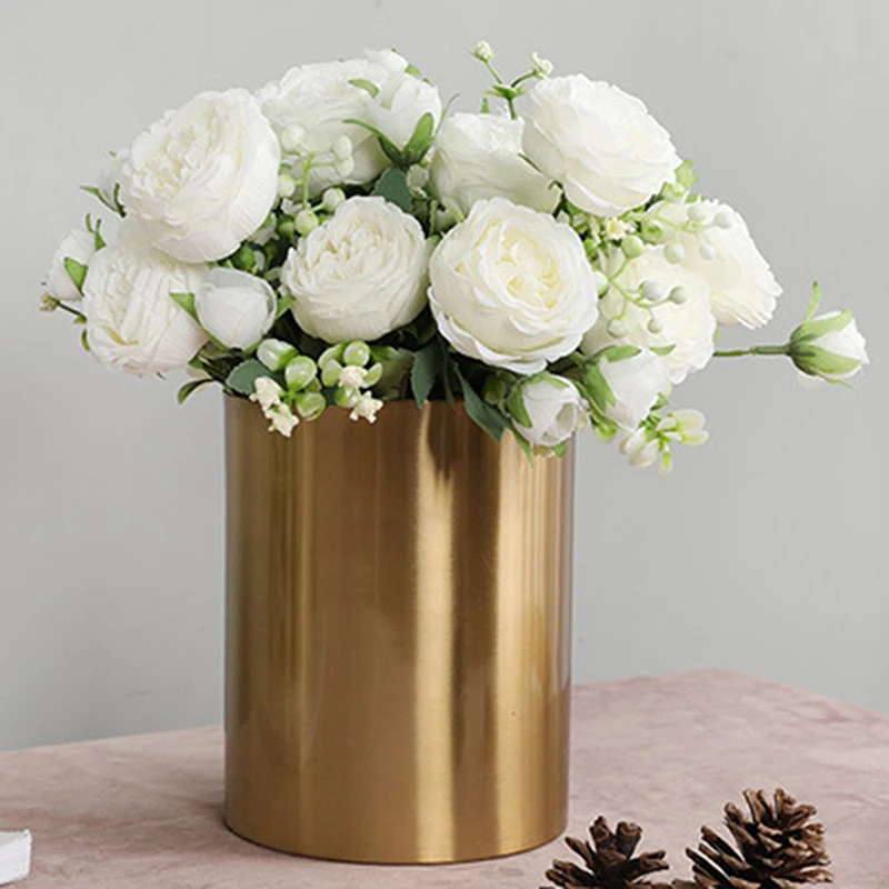 Ramo-de-flores-artificiales-de-peon-a-rosa-30cm-flores-falsas-para ...