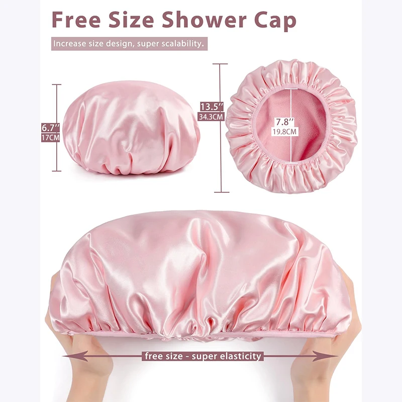 Waterproof Shower Caps Shower Cap For Women Terry Lined Bath Cap Large ...