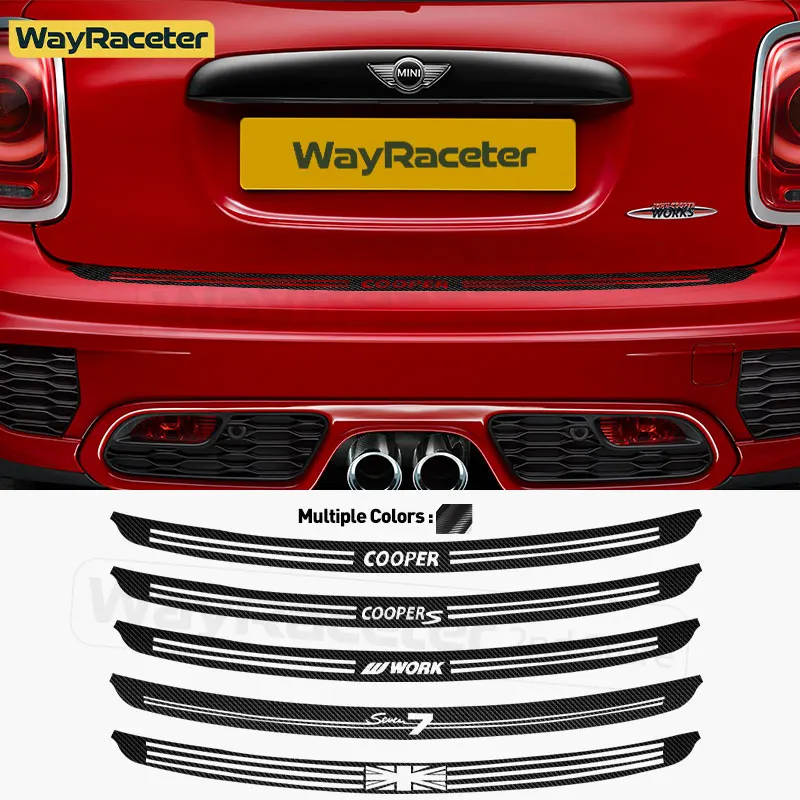 Glossy 5D Carbon Black Vinyl Car Rear Bumper Trunk Load Edge Protector ...
