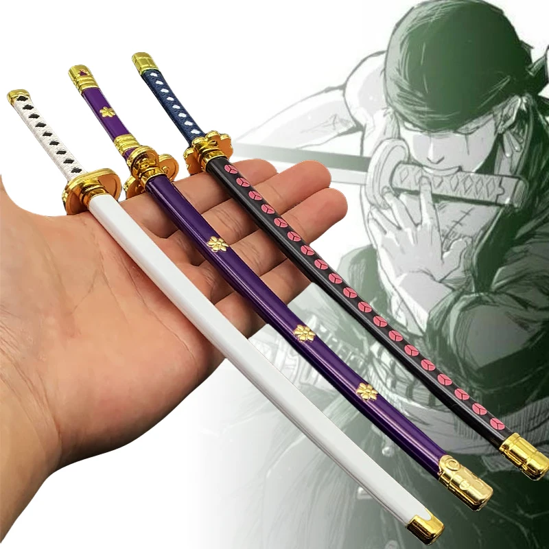 26cm Roronoa Zoro Katana Metal Sword Toy Anime Cosplay Knife Collection ...
