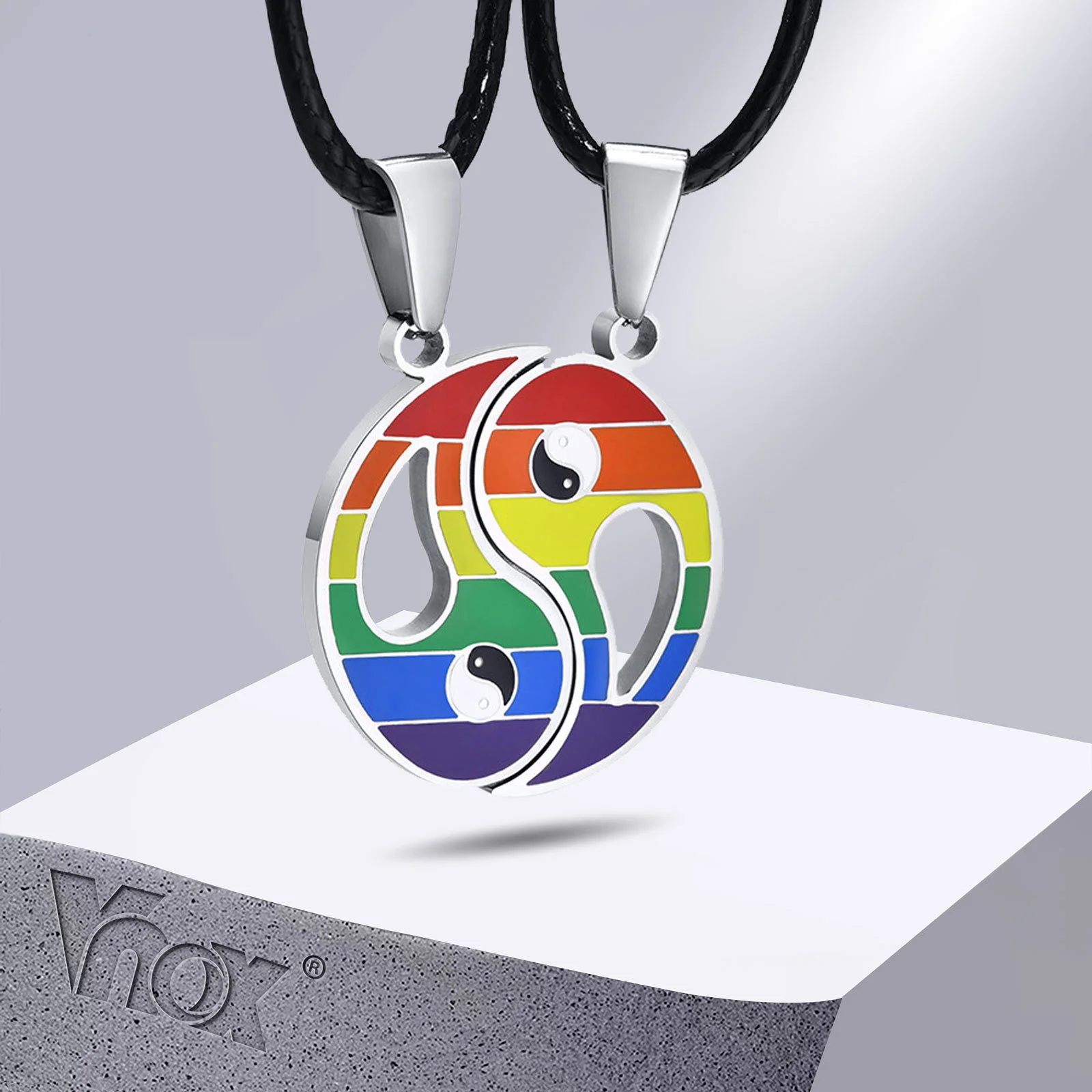 Necklace Men Gay Rainbow | Lgbtq Necklace | Puzzle Pendant | Gay Collar ...