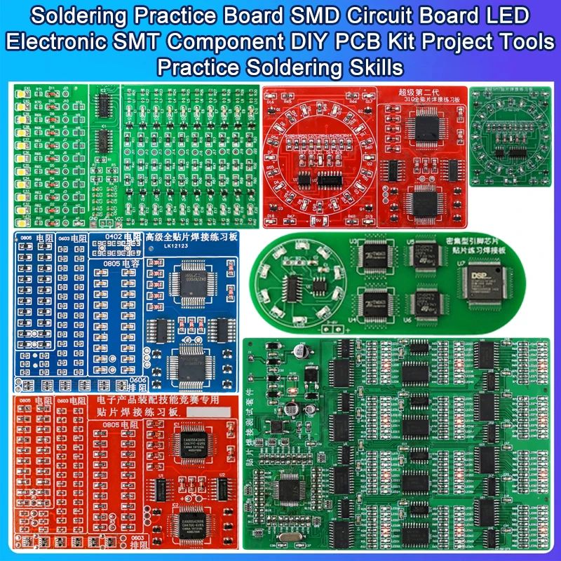 SMD-solda-Pr-tica-Circuit-Board-LED-Componente-SMT-eletr-nico-DIY-Kit ...