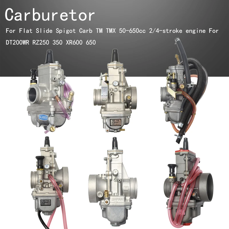 ミクニキャブレター TM 24 28 30 32 34 38 フラットスライドスピゴット炭水化物 TM TMX 50-650cc 2/4 ...