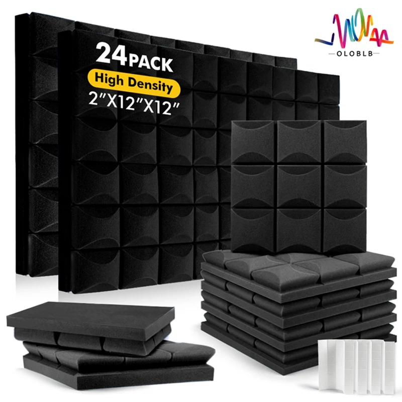 6-12-24-Pcs-Acoustic-Wall-Soundproofing-Panels-Sound-Isolation-Material ...