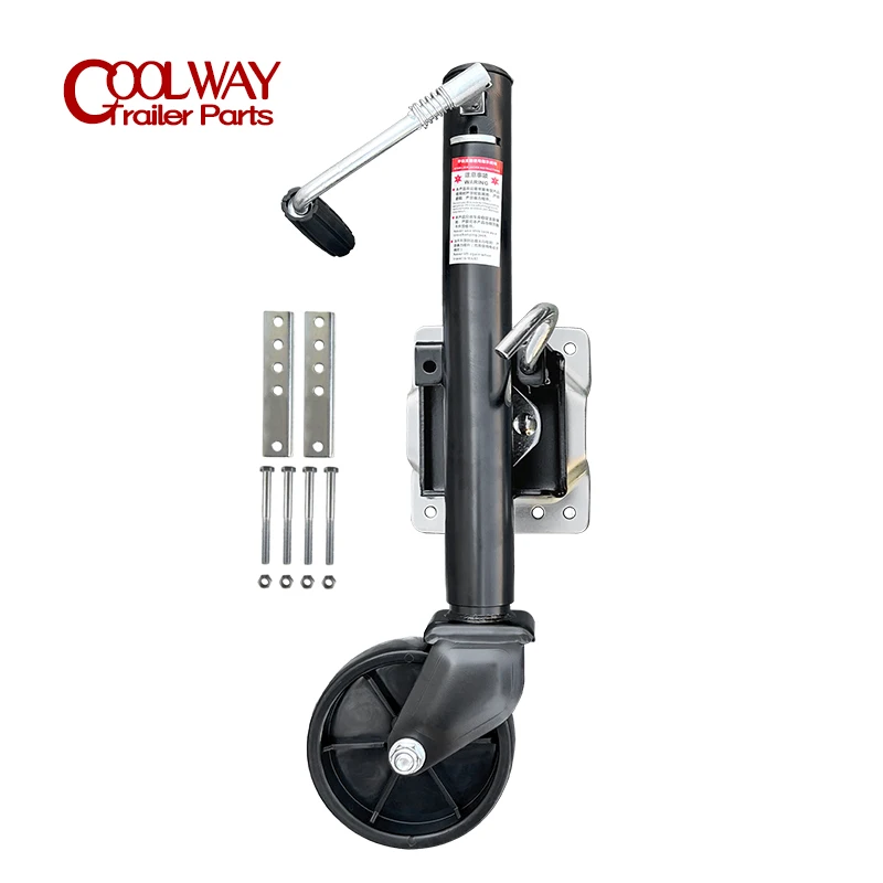 Foldable-Handle-6-Solid-Wheel-Sidewind-Round-Swivel-Trailer-Jack-With ...