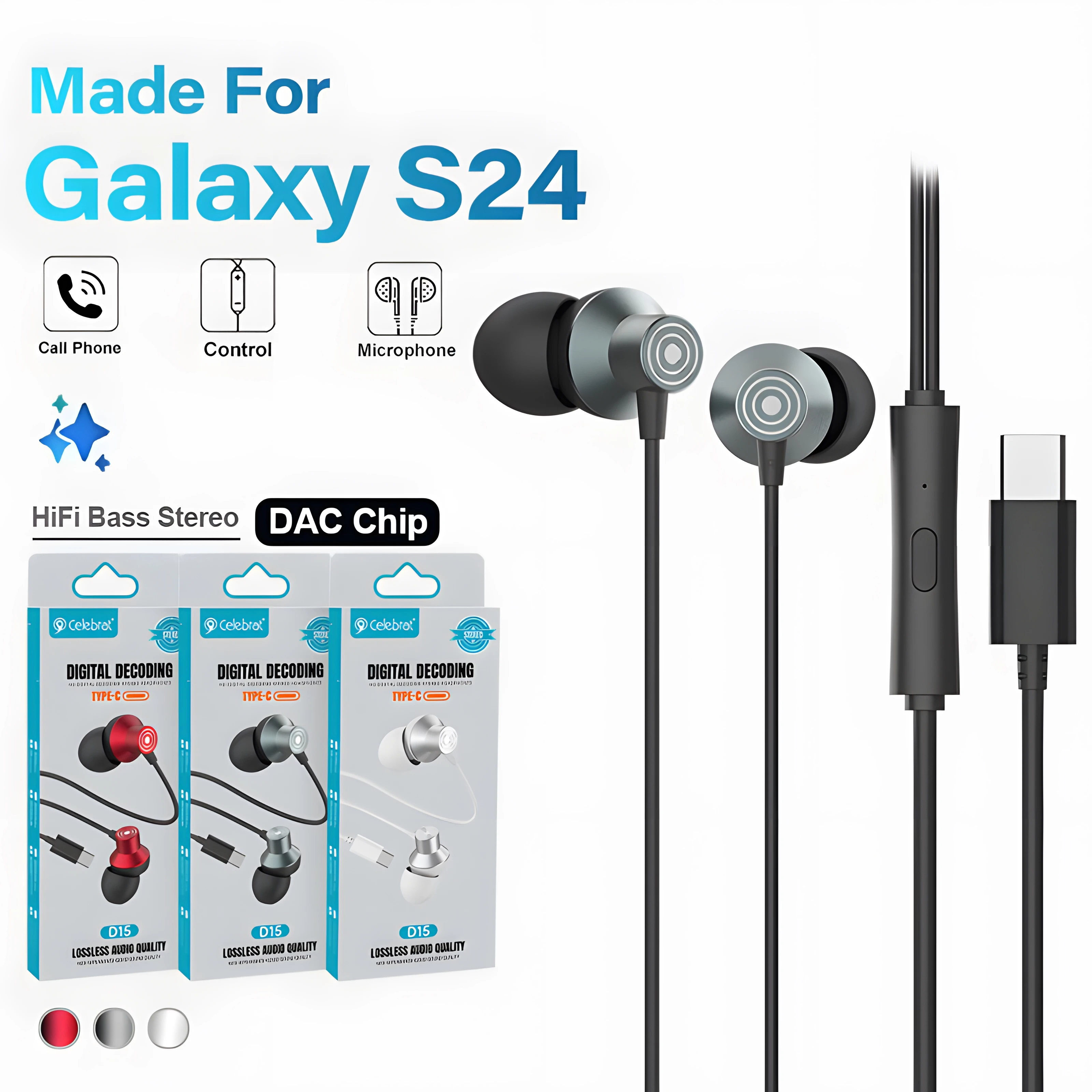New-USB-Type-C-DAC-Chip-Wired-Headphones-HiFi-Stereo-Noise-Earphone ...