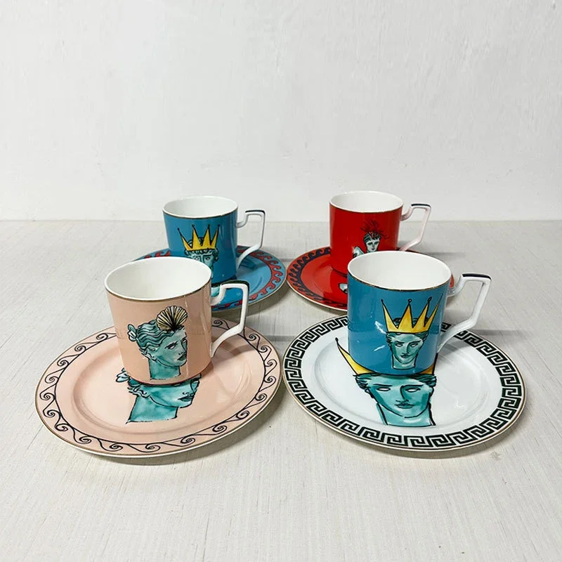 Creative Crown Man Avatar Ceramic Mug Plate Couple Gift Dessert Fruit ...