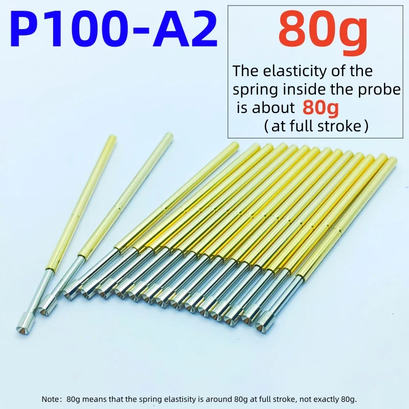 20/100PCS P100-A2 Spring Test Probe 80g Elasticity Test Pin 33.35mm ...