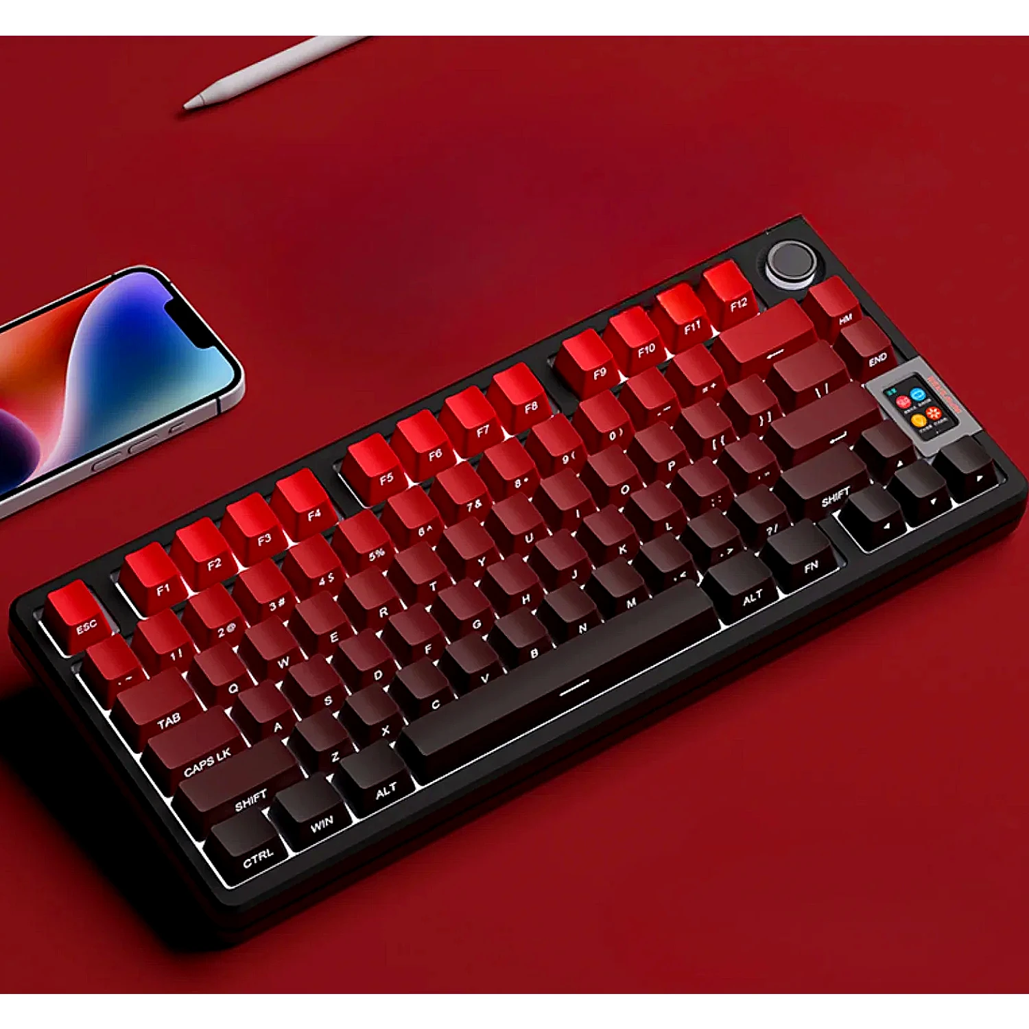 Teclas-Lucky-Red-Gradient-Cherry-grabado-lateral-PBT-proceso-de-inmersi ...