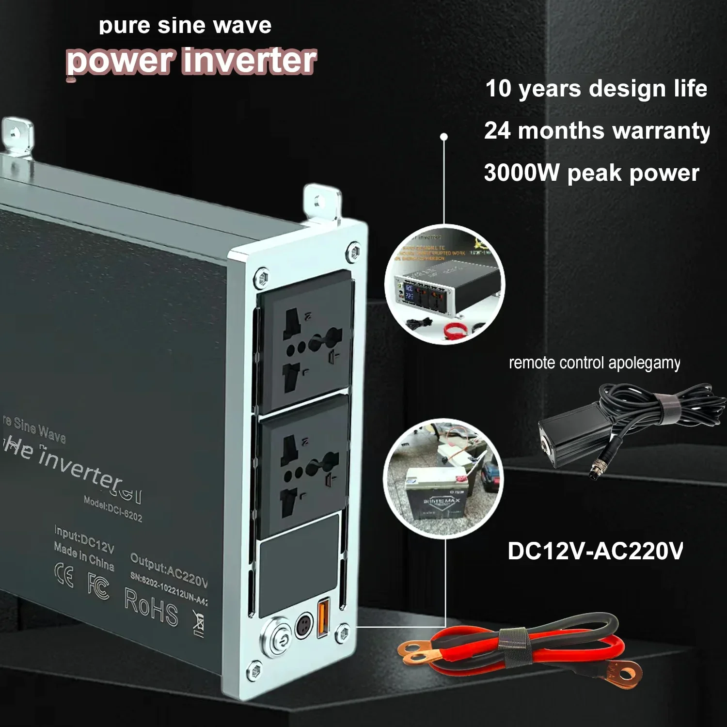 Pure-Sine-Wave-Solar-Inverter-RV-Modification-Industrial-Power-Inverter ...