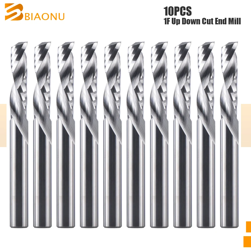 Biaonu-10Pcs-3-175-4-5-6-8mm-Up-Down-Cut-Single-Flute-Milling-Cutter ...
