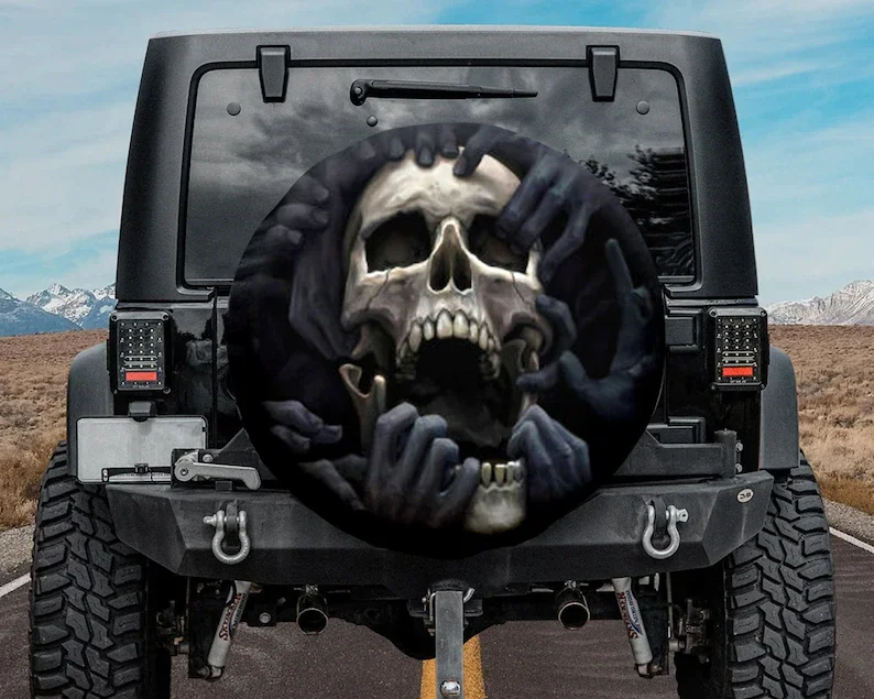 Skull Spare Tire Cover Sugar Skull Lover Jeep Spare Tire Cover